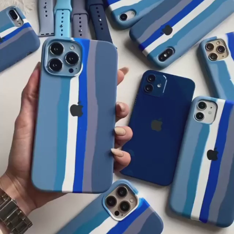 iPhone Silicone Case (Blue Rainbow) – Vogueen