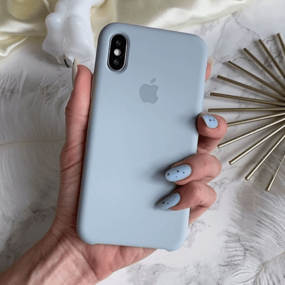 iPhone Silicone Case (Grey Blue)