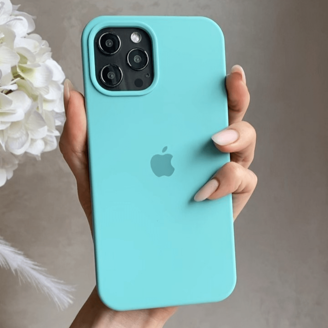 iPhone Silicone Case (Ice Sea Blue)